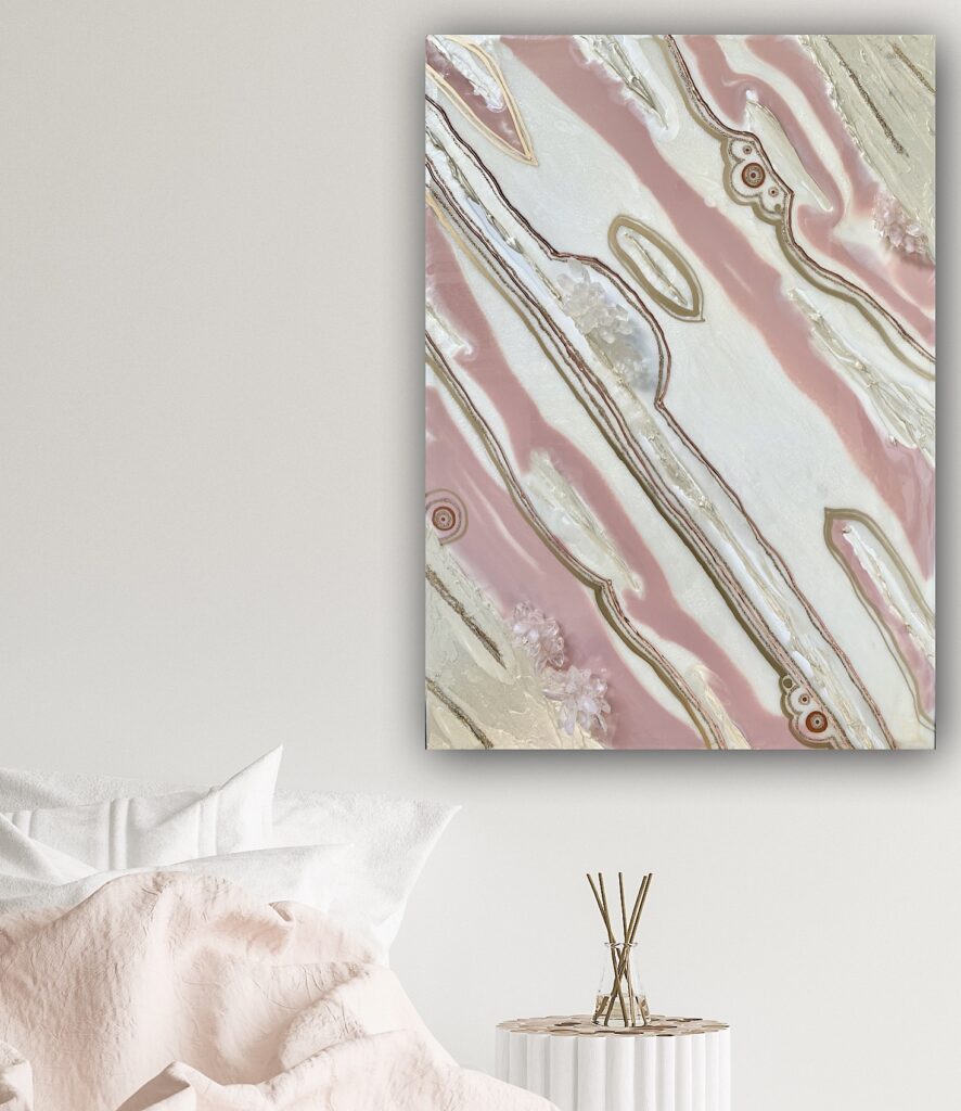 Resin Geode Kunstwerk "Dusty Pink" - STARKE-impressionen